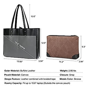 S-ZONE Women Genuine Leather Tote Bag Shoulder Handbag Version 1 Bundle with Version 2 Crossbody Purse