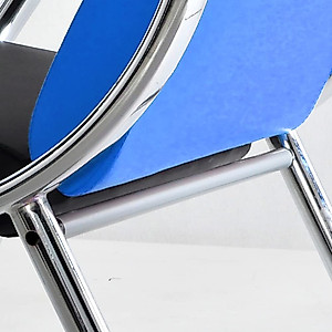 Waiting Room Chair with Armrest 1 Seat Blue Black PU Leather Office Furniture Guest Seating Lobby Conference Reception Chair Visitor Guest Sofa for Office Airport Clinic Hospital Bank Salon Barber