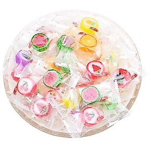 Fruit Slices Candy - Hard Candy Bulk 1 lb Bag of Individually Wrapped Small Candy Fruit Slices (approx. 113 pcs) Hard Candies Assortment - Great for Candy Buffet - Office Candy - Treat Bags