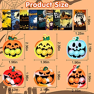 Halloween Party Favors for Kids,24 PCS Halloween Pumpkin Pop Fidget its Toys Keychain,Halloween Toys Treats for Kids,Halloween Goodie Bag Stuffers,Halloween Classroom Prizes