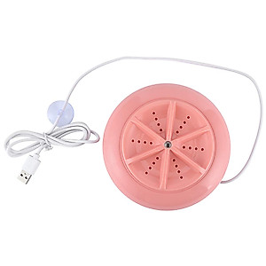 NDNCZDHC Mini Washing Machine, 8L USB Powered Desktop Laundry Washer, Ultrasonic Clothes Washing Machine for Home Apartment RV Outdoor Travel (Pink)