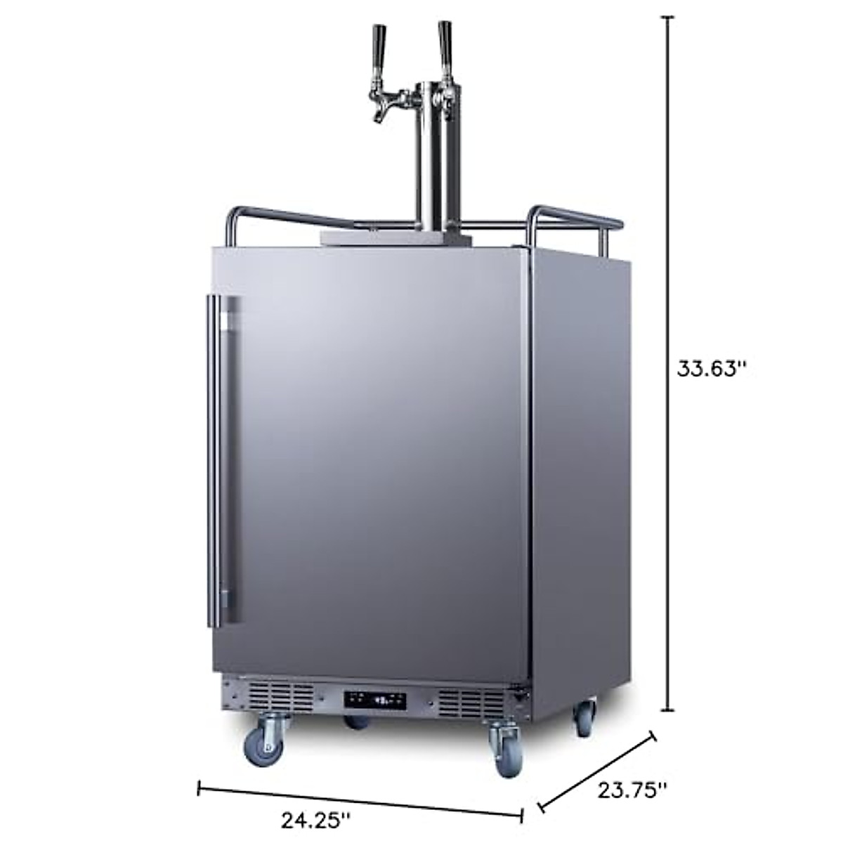 Summit SBC683OSTWIN 24" Wide Built-in or Freestanding Outdoor Beer Kegerator, Dual Tap, Weatherproof, Automatic Defrost, Digital Thermostat, Tap Cool System, Adjustable Shelves, four Casters