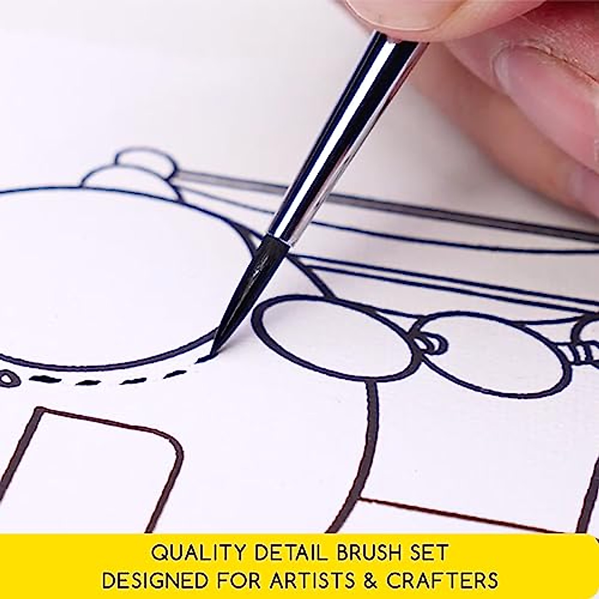 MEEDEN Miniature Paint Brush Set,15 Tiny Professional Fine Tip Detail Paint Brushes, Detailing Paintbrushes for Acrylic Watercolor Oil Painting- Model Face Nail Craft