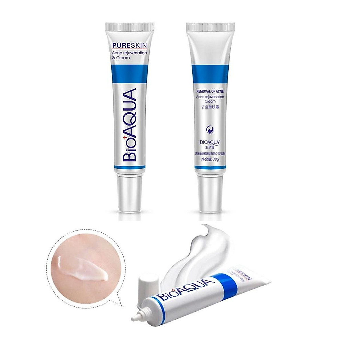 BIOAQUA Acne Scar Natural Blemish Gel Acne Pimple Acne Spot Removal Cream, Oil Control Shrink Pores Face Care Cream