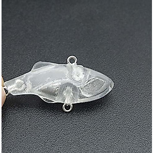 Free Eye 10PC Fishing Unpainted VIB Lure Blanks 36mm 4.5g Simulation Popperbait Topwater Freshwater Lipless Clear Hard Trout Salmon Artificial Bait