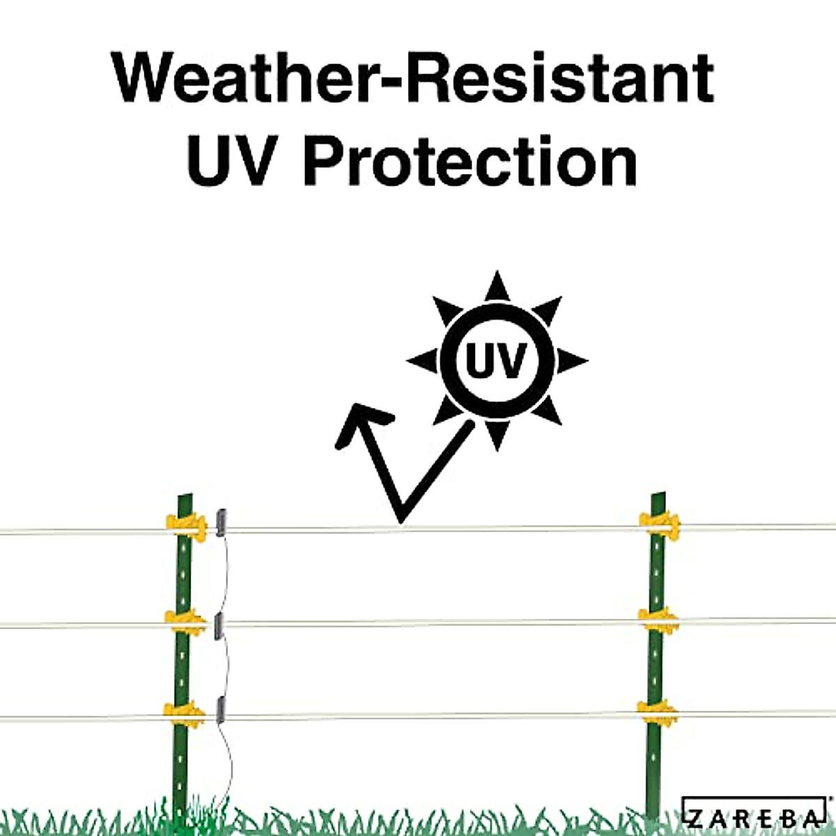 Zareba HDR656WA-Z 656 feet of 8mm Electric Fencing Heavy-Duty Sure Shock Polyrope, White