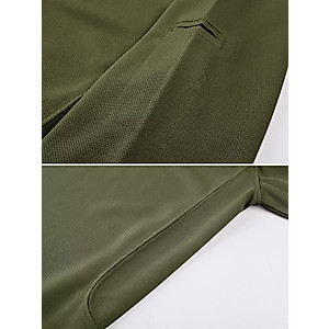 MAGCOMSEN Tactical Polo Shirts for Men Short Sleeve Summer Golf Shirts Casual Polo Shirt for Men Army Green L