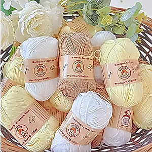 10-Pack Yonkey Monkey Skein Tencel Yarn - 70% Bamboo, 30% Cotton - Softest Quality Crocheting, Knitting Supplies - Lightweight and Breathable Fabric Threads 210 Meters