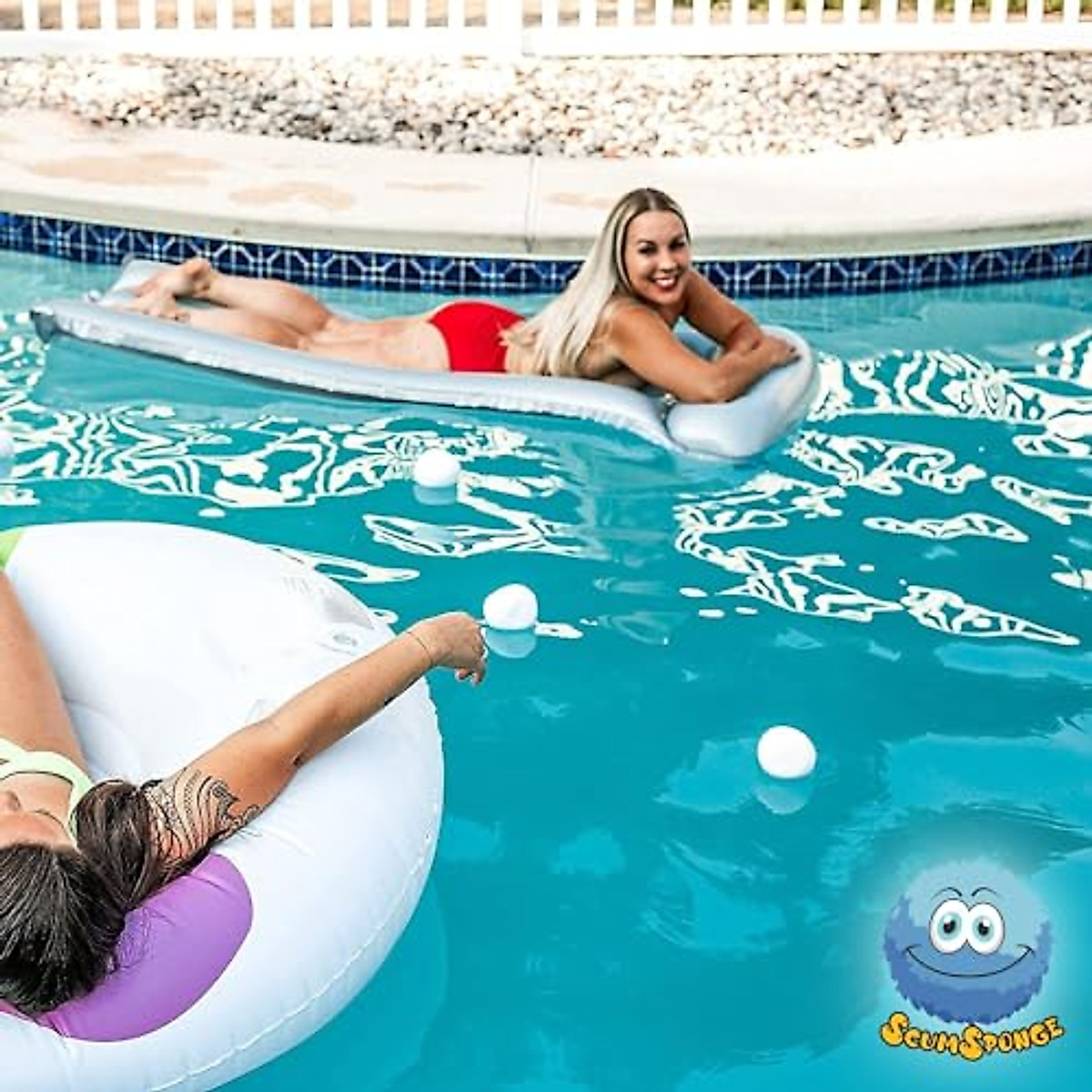 ScumSponge Scum Sponge for Hot Tub to Soak Up Oils, Original Oil-Absorbing Sponge, Alternative for Scumbug, Ball and Scum Star, Spa Cleaner Sponge for Swimming Pool, Jacuzzi and Hot Tubs, 2 Balls