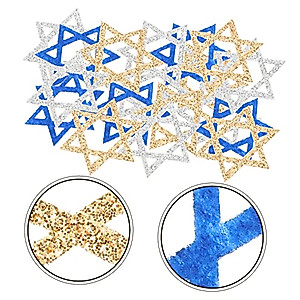 Amosfun Party Table Decor 150 Pcs Hanukkah Decoration Daily Necessities Star Shape Non-woven Fabric Star Sequins