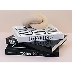 Set of 3 Decorative Books for Home Decor - XL Coffee Table Decoration Books - Best Display Books - Book Decorations - Modern Hardcover Book Stack - Fashion Designer Book Set - New York/Black/White