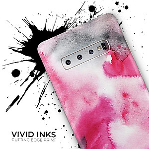 DesignSkinz Pink and Black Absorbed Watercolor Texture Protective Vinyl Decal Wrap Skin Cover Compatible with The Samsung Galaxy S20 (Screen Trim & Back Glass Skin)