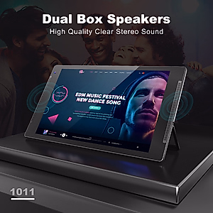 Android Tablet, 10 Inch Tablet with Stand/Glass Housing, 12GB RAM 128GB ROM with 512GB Expand Tablets, WiFi6, IPS + Touch Screen, 6000mAh Battery, Bluetooth5.0, Wireless Keyboard (Blue)