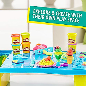 Play-Doh Play 'N Store Kids Table for Arts & Crafts Activities with 8 Non-Toxic Colors, 2 Oz Cans (Amazon Exclusive)
