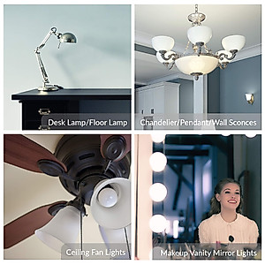 Simba Lighting LED Candelabra E12 Base G14 Small Globe 7 Watt 60W Replacement Light Bulb (6 Pack) for Ceiling Fan, Chandelier, Vanity, Round A15 Frosted White Cover, Non-Dimmable, 5000K Daylight