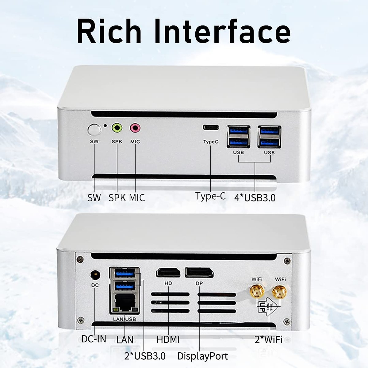 msecore Mini PC with Core i7-7700HQ, 32GB DDR4 RAM, 1T NVME SSD Desktop Computer, 4K@60Hz, HDMI, DP, Dual Monitor Capable, Wi-Fi, Bluetooth, Windows 11 Pro
