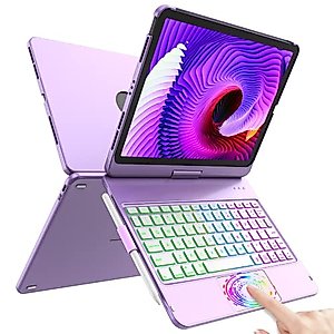 Keyboard Case for iPad Pro 11 inch， Case with Keyboard for iPad Air 5th 4th Generation - Touch Trackpad -10 Color Backlight -360° Protective with Pencil Holder for iPad Pro 11 inch 3rd /2nd/1st Gen