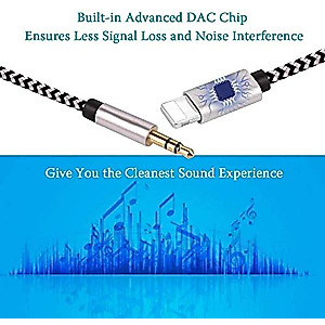 [Apple MFi Certified] AUX Cord for iPhone, Veetone 2Pack Lightning to 3.5mm AUX Stereo Audio Cable Compatible with iPhone 12/12 Pro/11/XS/XR/X 8/iPad, iPod to Home Speaker/Car Stereo/Headphone(Silver)