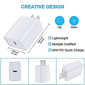 USB C Fast Charger for Google Pixel 7 7 Pro 6 6 Pro 6a 5 4 4A 4XL 3 3A 3XL 2 XL, Pad Pro, Samsung Galaxy A14 5G A13 A53 A03s S23 S22 S21 S20 FE A54, 20W 3A PD Power Adapter with 6FT Type C to C Cable