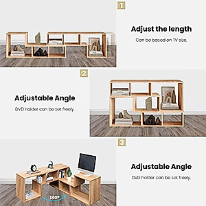 Recaceik Cube Bookshelf 2 Shelf Bookcase L-Shaped TV Console Stand Modern Entertainment Center with Open Storage Shelves for CDs/Movies/Books for Living Room, Bedroom, Home Office