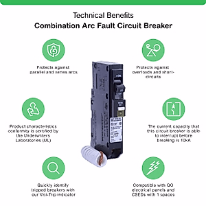 Square D QO120CAFI QO 20A Arc Fault Breaker