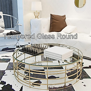 SAGIDAR Round Tempered Glass,Tempered Glass Round Table Top, Clear Glass High Gloss, Round Table Glass Top, Kitchen Dining Table Top, Tempered Glass Top, 15IN 24IN 30IN 35IN 40IN