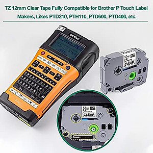 2Pack TZe-131 Label Maker Tape 12mm 0.47 Laminated Clear, Compatible for Brother P Touch TZe-131 Black on Clear Tape for PTH100 PTD210 PTD220 PTD600, 26.2'(8M)