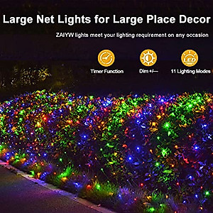 ZAIYW Multiple Color Options 660 LED Large Net Lights Outdoor Mesh Lights 20ft x 13ft Clear Wire Fairy Net Lights Warm White & Multicolor Bush Net Lights for Garden Wedding Backdrop Party Wall Decor
