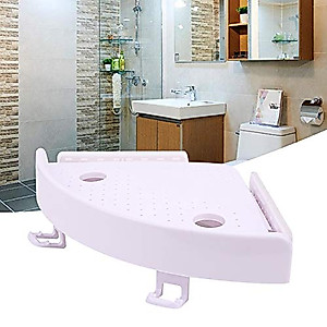 Yosoo Shower Shelf, Bathroom Triangular WallMounted Shower Shelf Corner Bath Storage Holder Organizer Rack