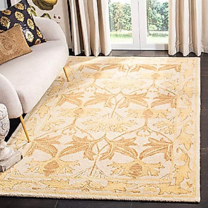 SAFAVIEH Anatolia Collection 2'3" x 12' Beige / Gold AN541B Handmade Traditional Oriental Premium Wool Runner Rug