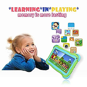 Kids Tablet 7 inch Android Tablet for Kids, Tablet for Toddlers Tablet with WiFi Parental Control Dual Camera 1GB 32GB Google Playstore YouTube Netflix for Boys Girls (Green)
