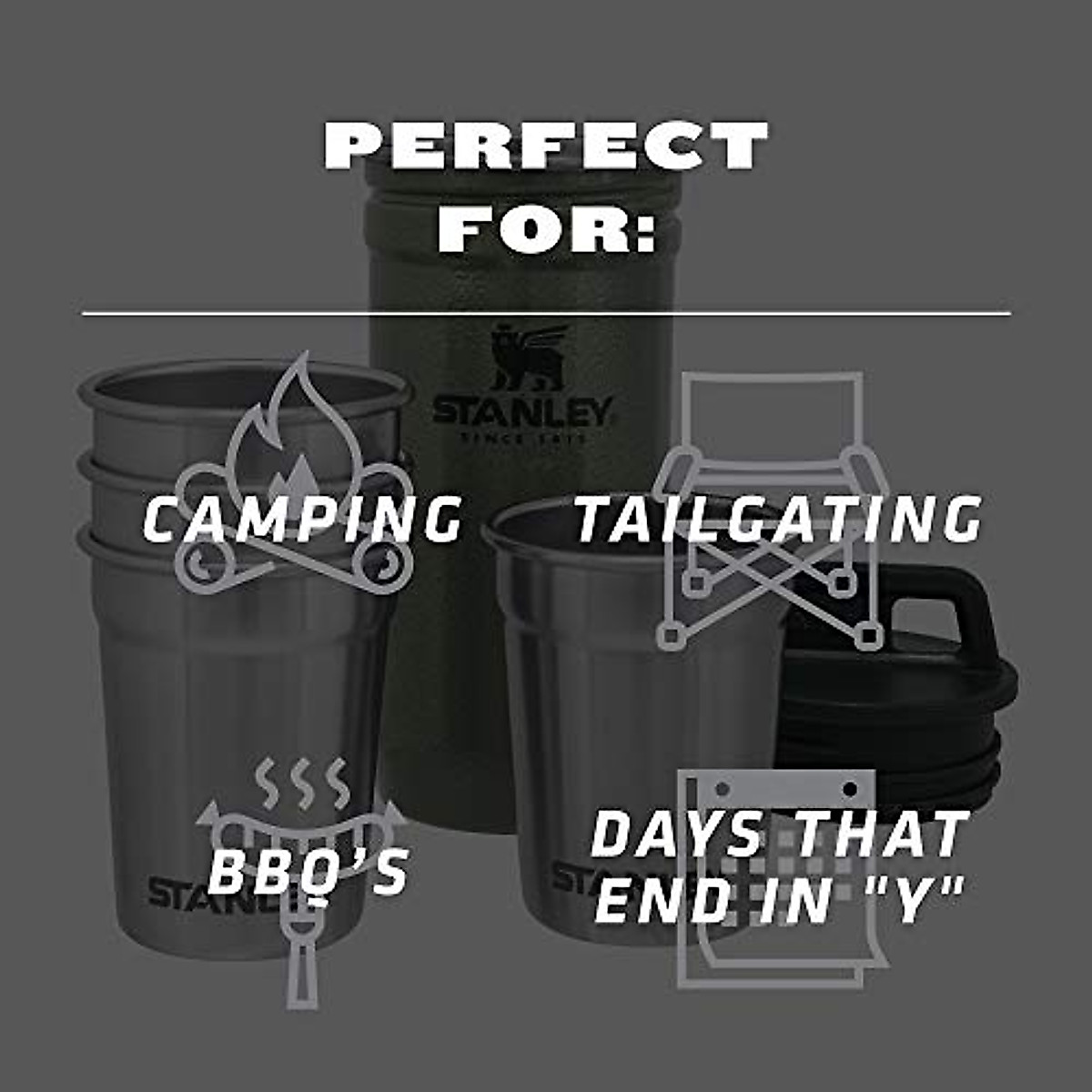 Stanley 10-01705-033 The Nesting Shot Glass Set Hammertone Green Set of 4-2OZ/59mL