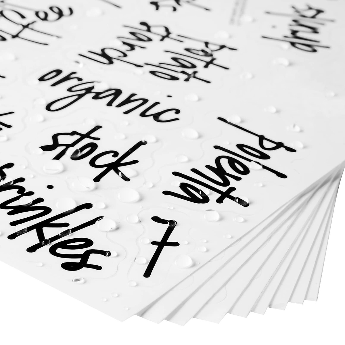 Talented Kitchen 157 Pantry Labels for Food Containers, Preprinted Clear Kitchen Food Labels for Organizing Storage Canisters & Jars, Black Script + Numbers Stickers (Water Resistant)