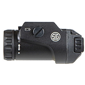 Sig Sauer Foxtrot1X 450 Lumens Compact Durable Tactical Rail-Mounted Handgun Flashlight with Ambidextrous Push-Button Side Switches, Black