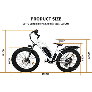 aostirmotor 750W Electric Bike for Adults 26"×4" Fat Tire Electric Bike 48V 13AH Lithium Battery Adult Electric Bicycles, 28MPH E Bike for Adults, Shimano 7 Speed Electric Mountain Bike (White)