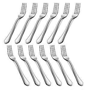 Salad Forks Set of 12, LIANYU 6.7 Inches Stainless Steel Forks Silverware, Appetizer Dessert Forks with Scalloped Edge, Cutlery Flatware Forks for Home Restaurant, Dishwasher Safe