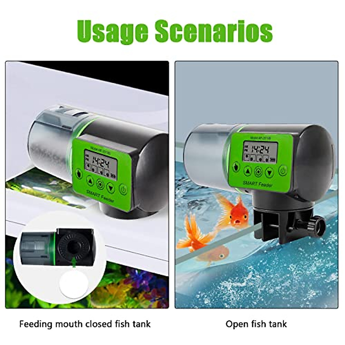 Smart Aquarium Mini Automatic Fish Feeder Vacation Auto Fish Tank Feeders with Timer Pet Feeding Dispenser LCD Fish Feeder Tool