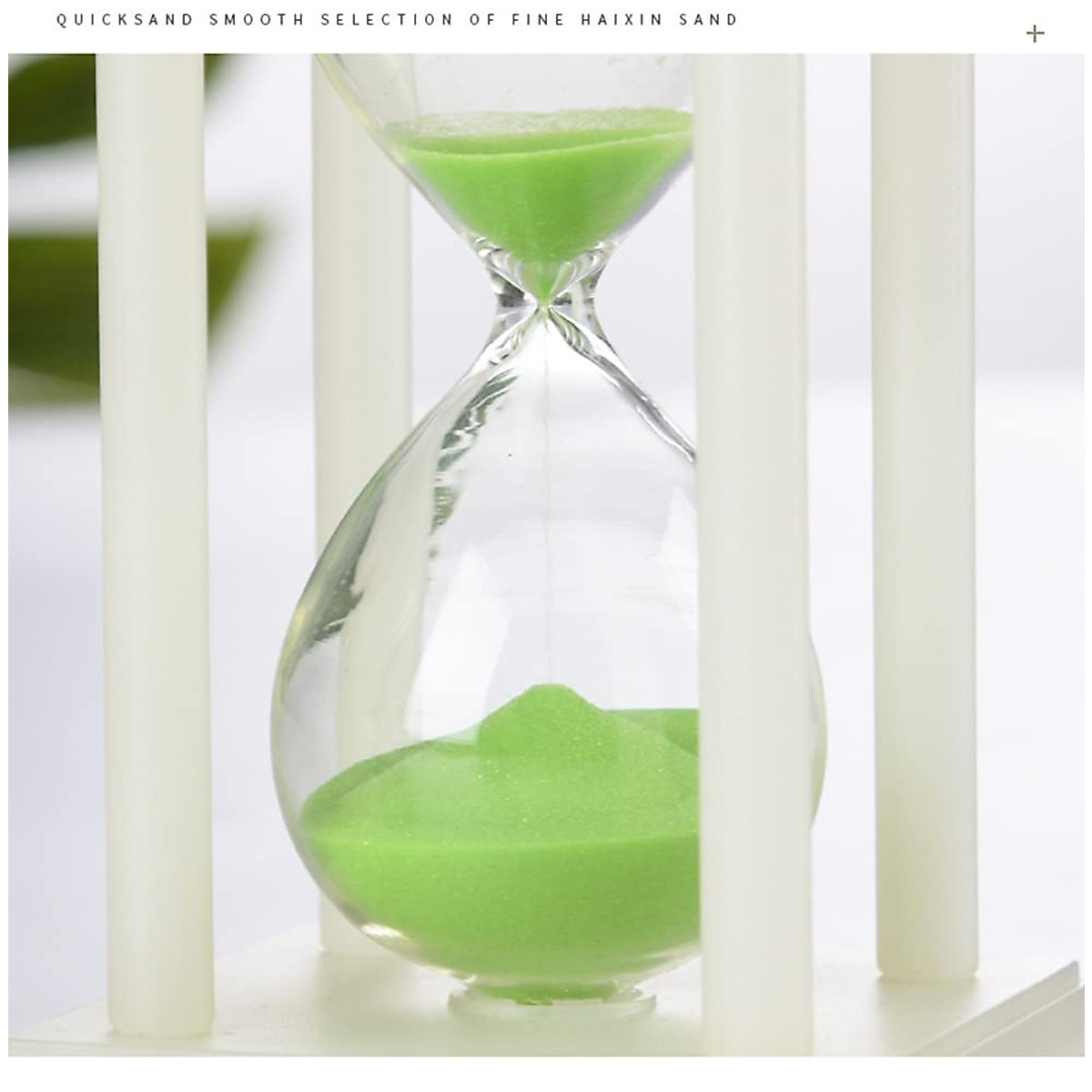 Falytemow 30 Minutes Romantic Glow-in-The-Dark Hourglass Square Shape Sand Timer Glass Sand Timer Egg Hourglass for Kitchen Child Brushing Teeth School Teaching Purple