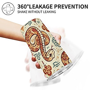 20oz Chinese Auspicious Cloud Snake Pattern Tumbler Stainless Steel, Vacuum Insulated Tumbler with Lid And Straw Unique Coffee Mug Travel Mug Gifts for Women Men