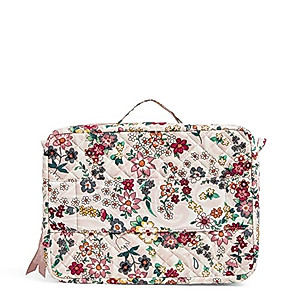 Vera Bradley Women's Cotton Grand Vanity Toiletry Makeup Organizer Case, Prairie Paisley - Recycled Cotton, One Size