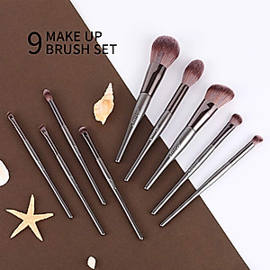 EVRCHGIEA Makeup Brushes Set, Professional Premium Synthetic Powder Foundation Blending Eye Shadow Blush Concealers Face Makeup Brush Kit