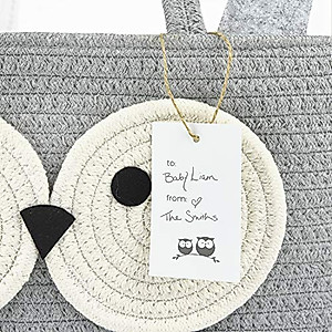 Nena & Nene Diaper Caddy Organizer Baby - 100% Cotton Rope Canvas - Owl Design for Changing Table, Portable Toy Storage, Nursery Decor for Boy and Girl