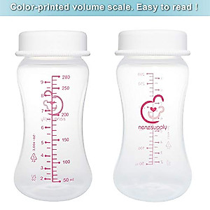 Nenesupply 9oz Wide Neck Breast Pump Bottles Use as Bottles for Pumping with Spectra S1 Spectra S2 9 Plus Breast Pumps. Pump Bottles for Spectra Pump. Breastmilk Storage and Collection Bottles