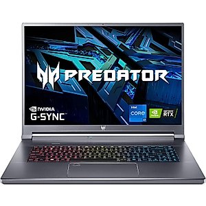 acer Predator Triton 500 SE Gaming Creator Laptop,16" WQXGA 240Hz G-SYNC, Intel i7-12700H, GeForce RTX 3070Ti, 16GB LPDDR5, 1TB Gen 4x4 SSD, Killer Wi-Fi 6E, Fingerprint Reader, Backlit Keyboard, MP