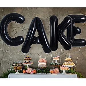 TONIFUL 40 Inch Large Black C Letter Balloons Jumbo Helium Balloons,Foil Mylar Big Alphabet Balloons for Birthday Party Anniversary Supplies Decorations