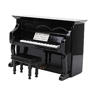 FTVOGUE Miniature Wooden Piano Model Musical Instrument Model Home Decor Ornaments Furniture Scene Accessories