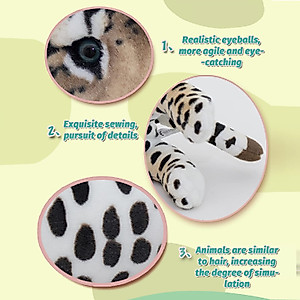 Gisqis Cheetah Stuffed Animal, 16" Leopard Stuffed Animal Stuffed Cheetah Plush Toy Pillow Cheetah Stuffy Cute Giant Realistic Stuffed Jaguar Plush Birthday for Kids Girls