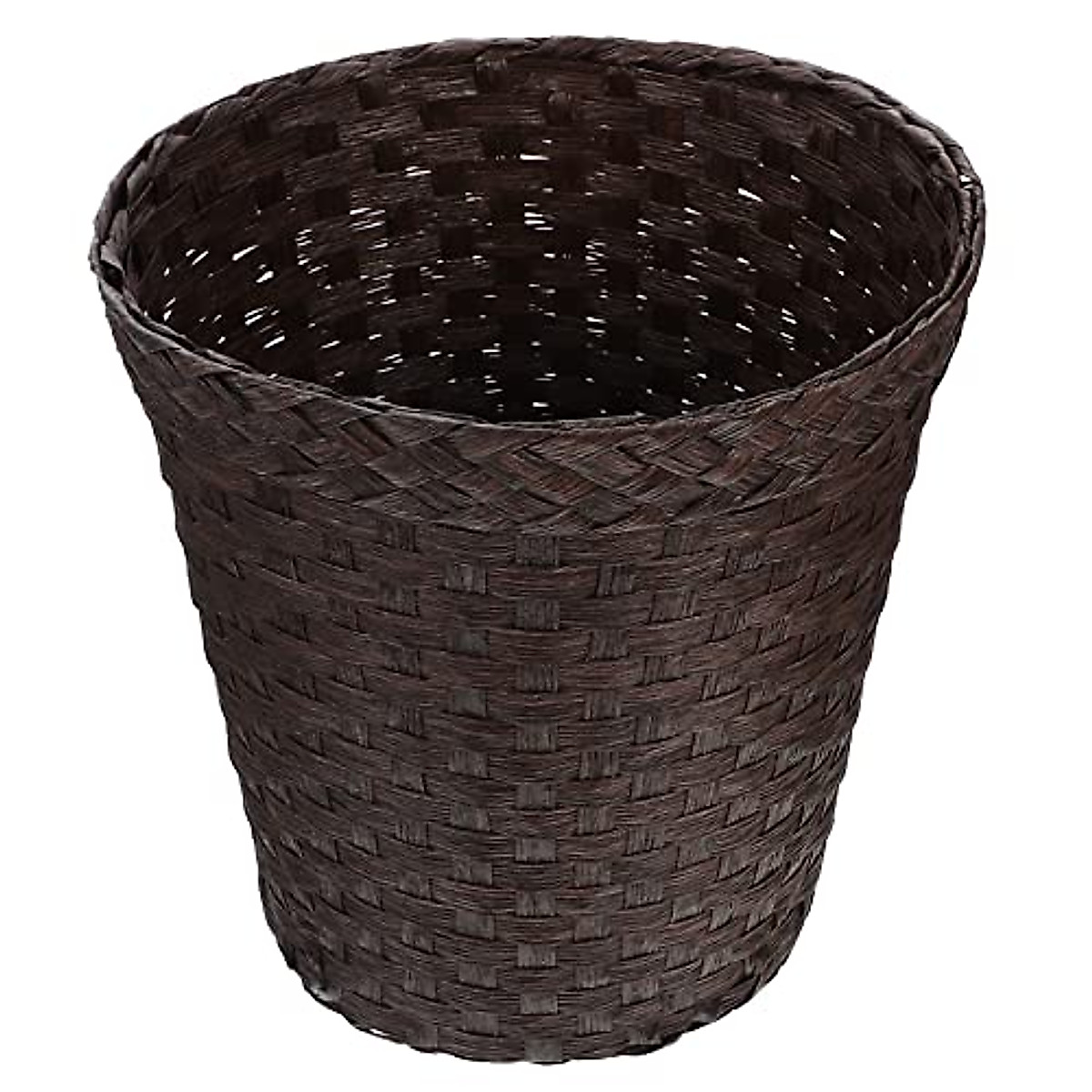 Angoily Laundry Storage Bucket Natural Paper Woven Baskets Round Trash Can Garbage Bin Basket Woven Waste Basket Laundry Buckets Organizer Home Decoration (Coffee) Tall Wicker Basket