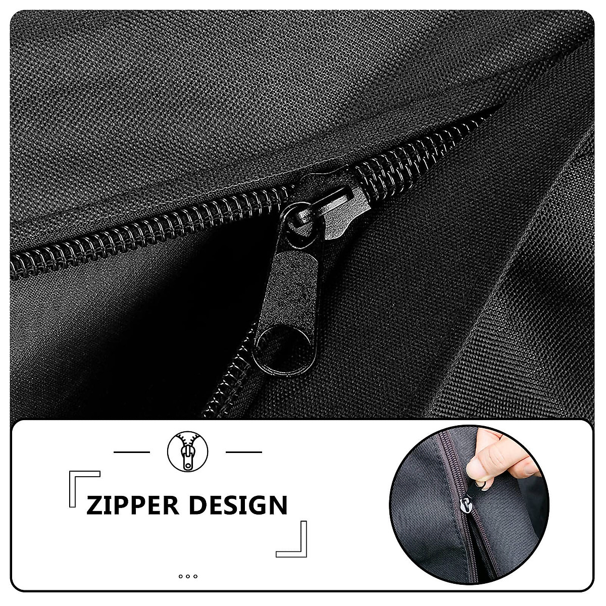 Grisun 5483 Grill Cover for Blackstone 28" Griddle W/Hood, 2147,1785,1962,1883,1924,1858,2086, UV-Resistant Waterproof Grill Cover for 1901,1934,2092, Zipper Design, Full Length, Black