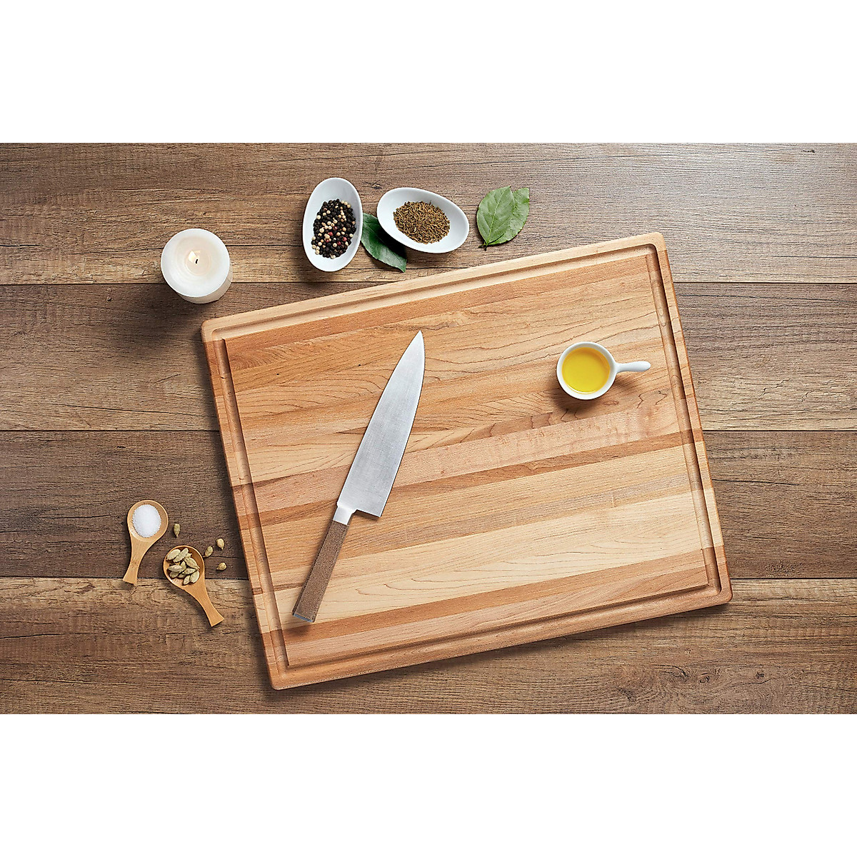 Labell Wood Cutting Boards - Canadian Maple Chopping Board with Juice Groove for Meats, Vegetables, Fruits, and Cheeses - Perfect for Carving, Serving, and Charcuterie (14" x 20" x 0.75")